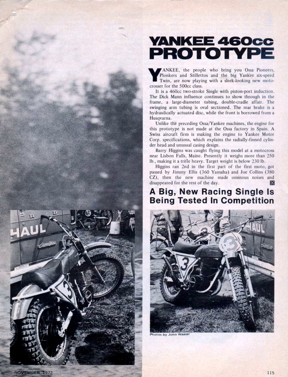 Yankee Single – OSSA Engineering